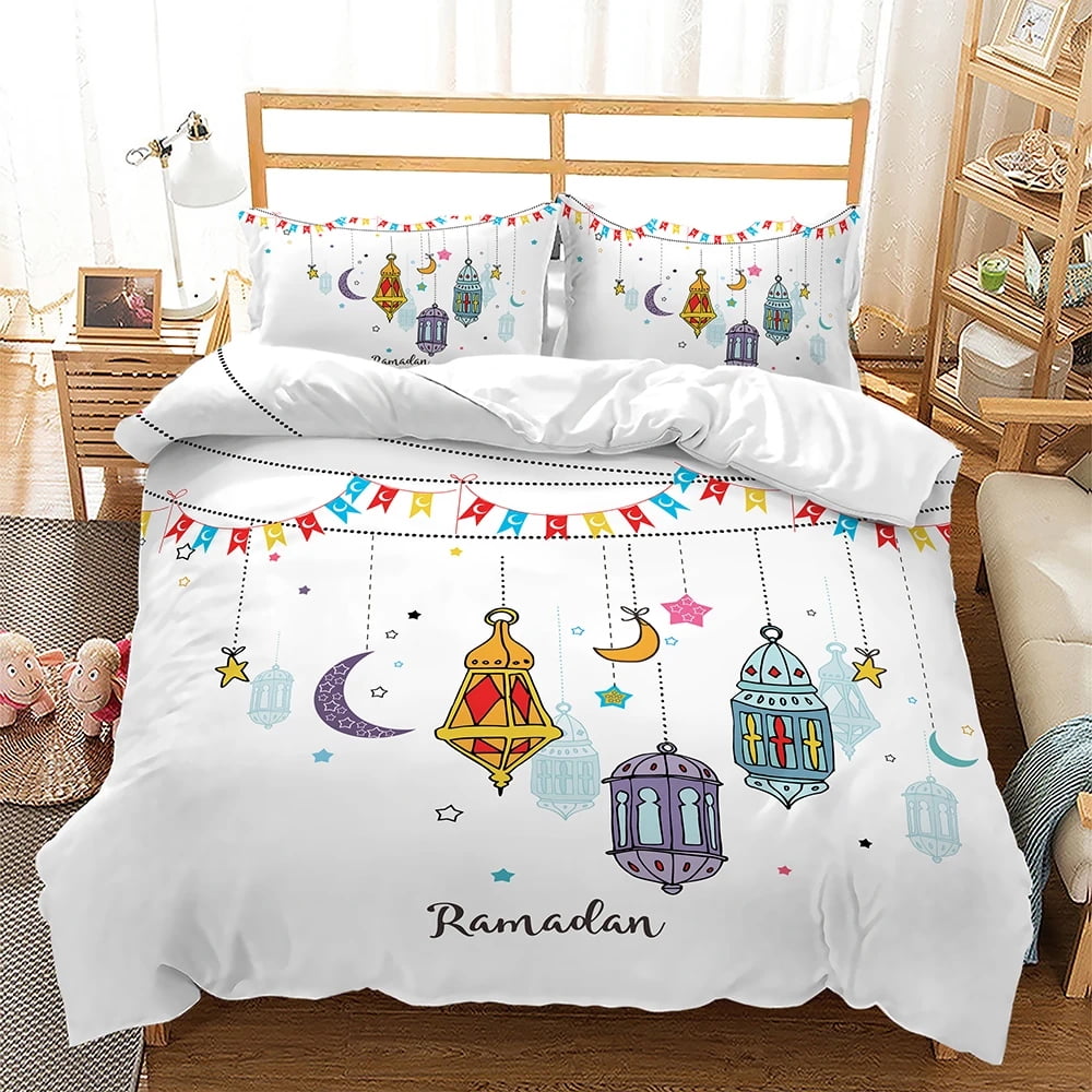 Bed Sheet Set Exotic Stars and Moon King Religious Themed Quilt Cover ...