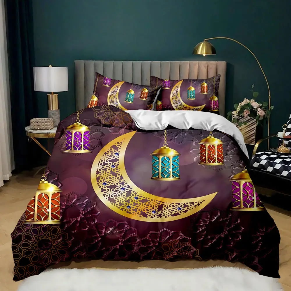 Bed Sheet Set Exotic Stars and Moon King Religious Themed Quilt Cover ...