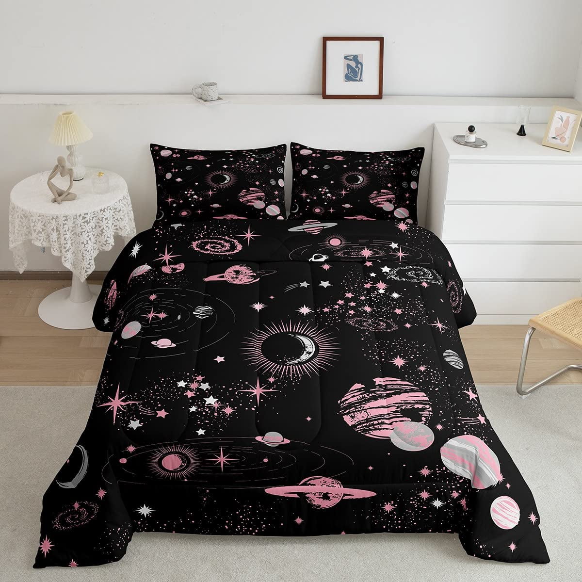 Bed Sheet Set Galaxy Comforter Sets 3D Outer Space Themed Bedding All ...
