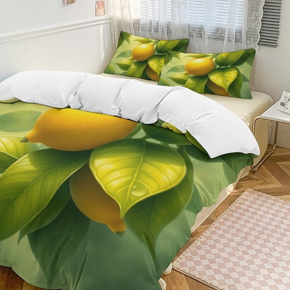 Bed Sheet Set Lemon Comforter Sets Themed Bedding Quilted Duvet ...