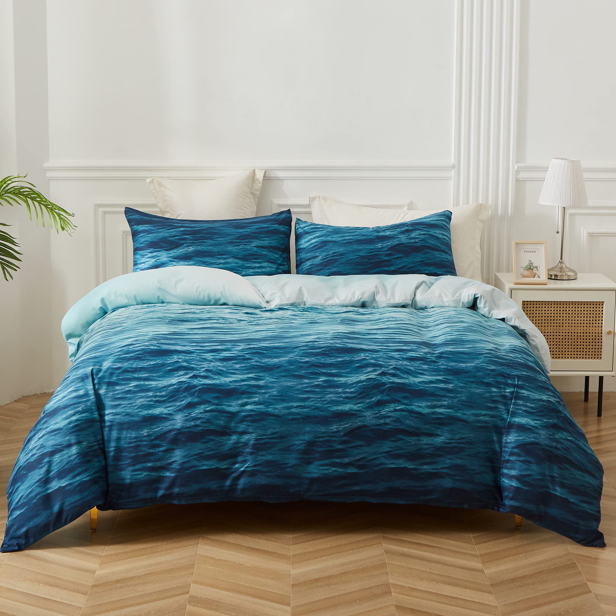 Bed Sheet Set Ocean Wave Bedding Set Comforter Cover for Kids Boys ...