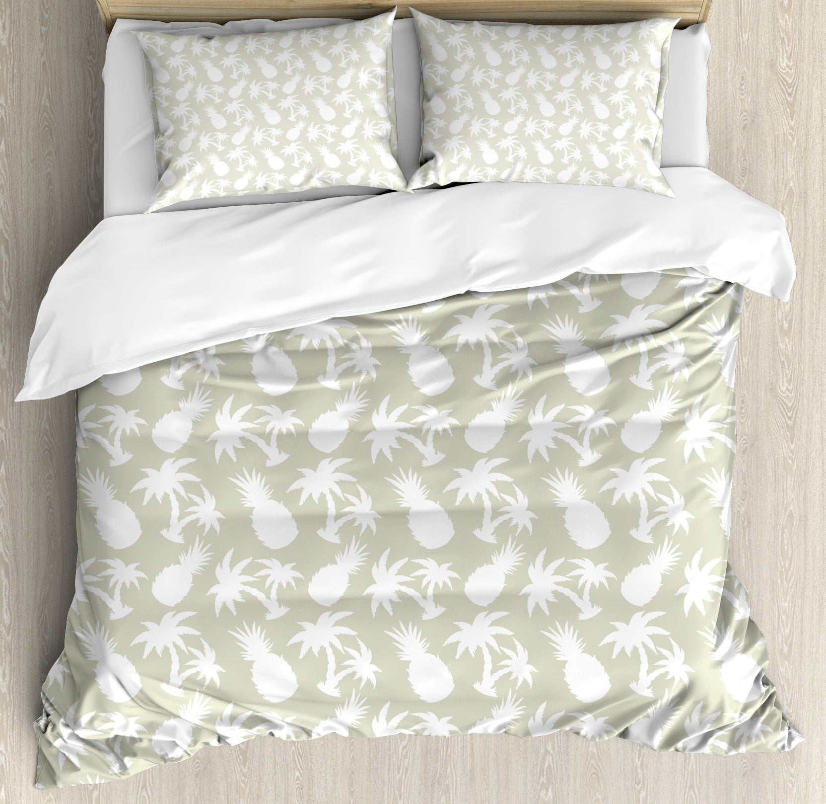 Bed Sheet Set Pineapple Tropical Theme Vintage Style Fruit Pattern ...