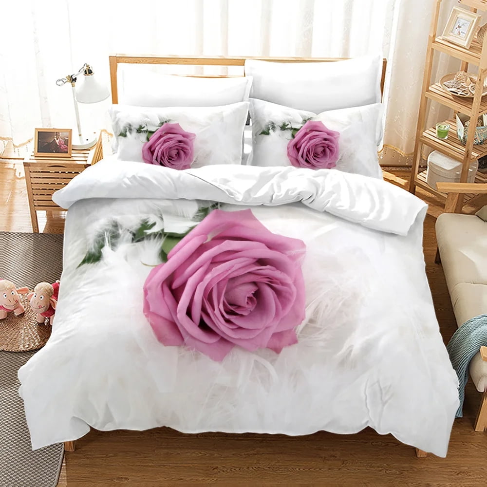 Bed Sheet Set Pink Rose Bedding Set Fashion tic Home Textile Single ...