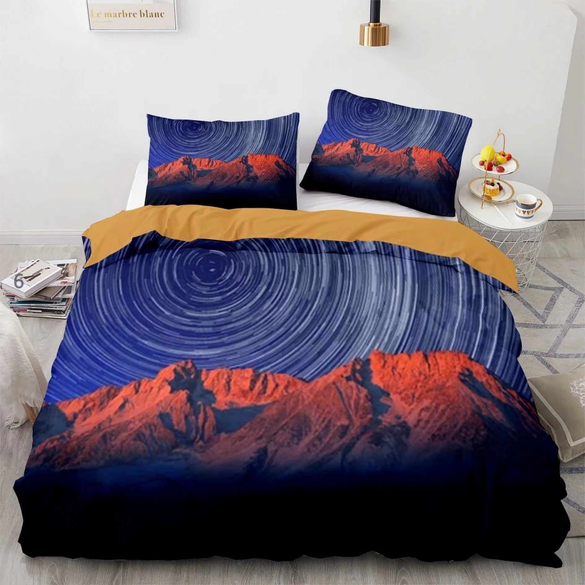 Bed Sheet Set Space Galaxy Aurora Sunset Glow Bedding Set Single Twin ...