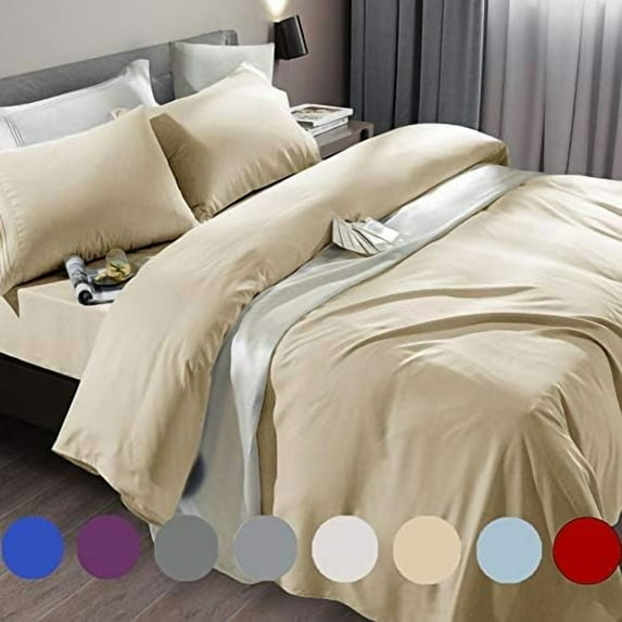 Bed Sheet Set Super Soft Microfiber 1800 Thread Count Luxury Egyptian ...
