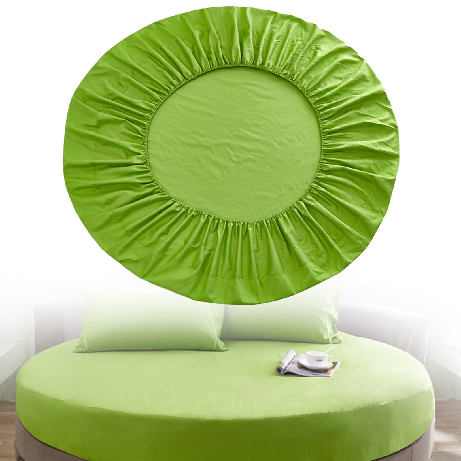 Bed Sheet Solid Color Pure Cotton Round Fitted Sheet Bed Cover Mattress ...