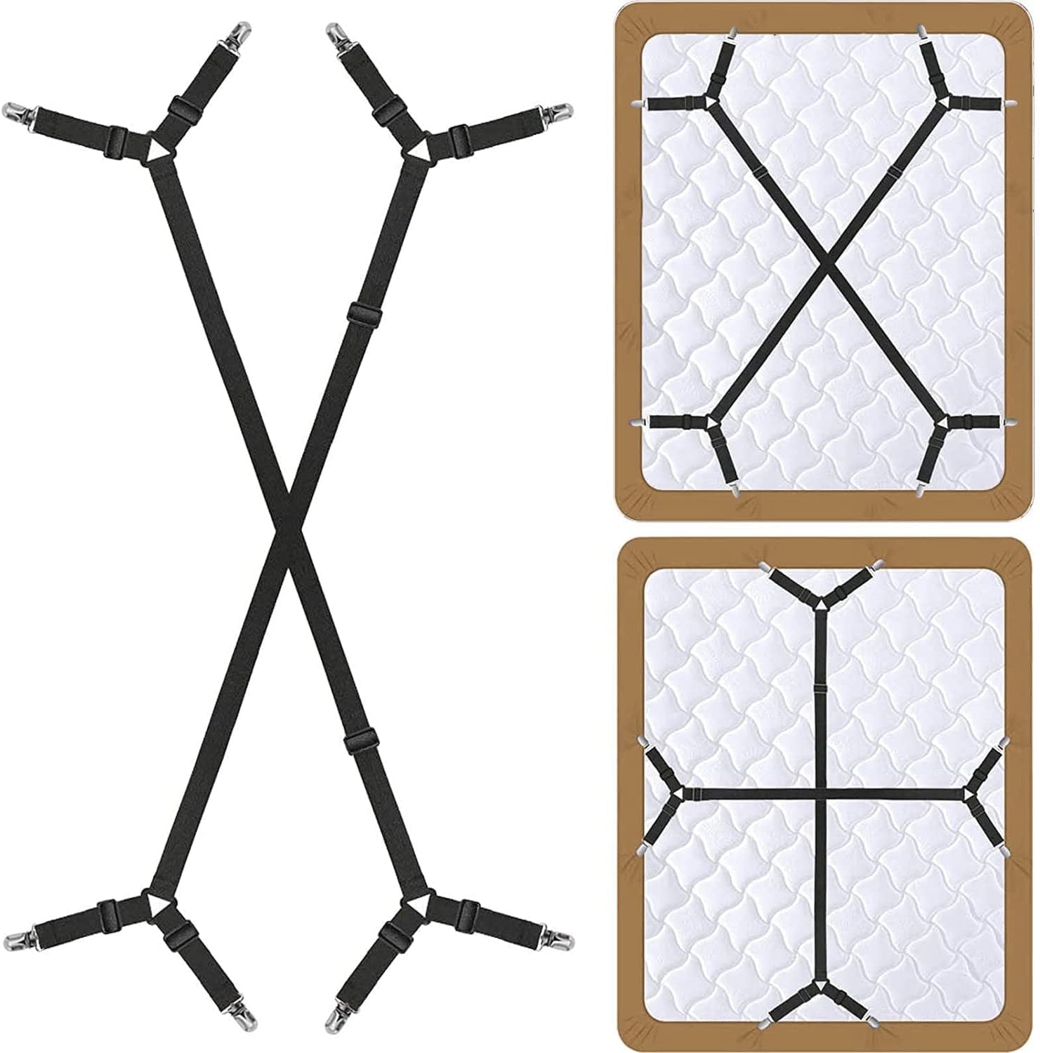 Bed Sheet Straps 2 Pcs, Sheet Holder Straps for Corners, Adjustable ...