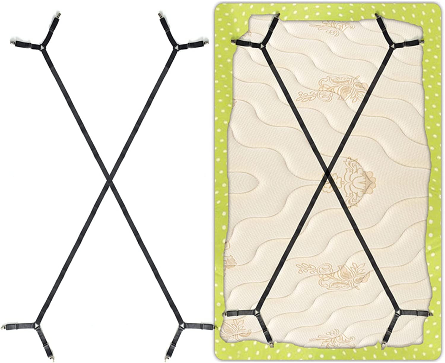 Bed Sheet Straps 2pc Black Bed Sheet Holders Fitted Sheet Clips ...