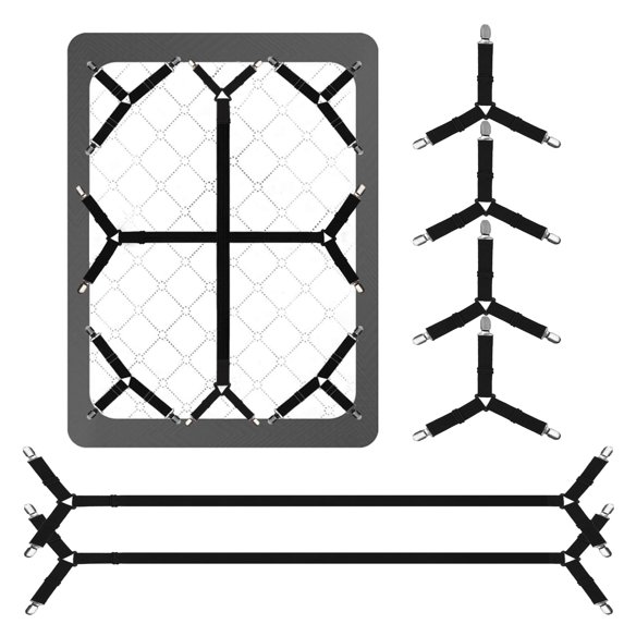 Bed Sheet Straps 6 PCS, Fitted Sheet Clips for Full Size Bed ...