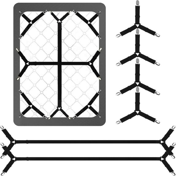 Bed Sheet Straps,6 PCS Secure and Fitted Sheet Straps for Full Size Bed ...