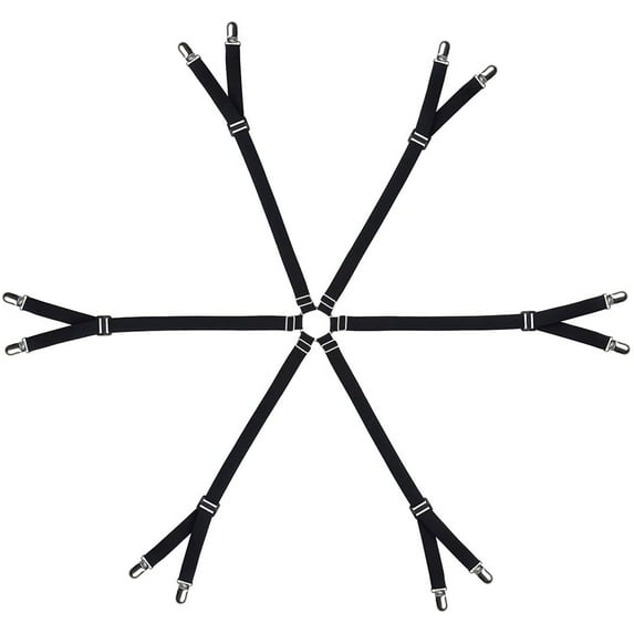 Bed Sheet Straps Adjustable,Metal Fasteners,6 Sides for Full,Queen,King ...