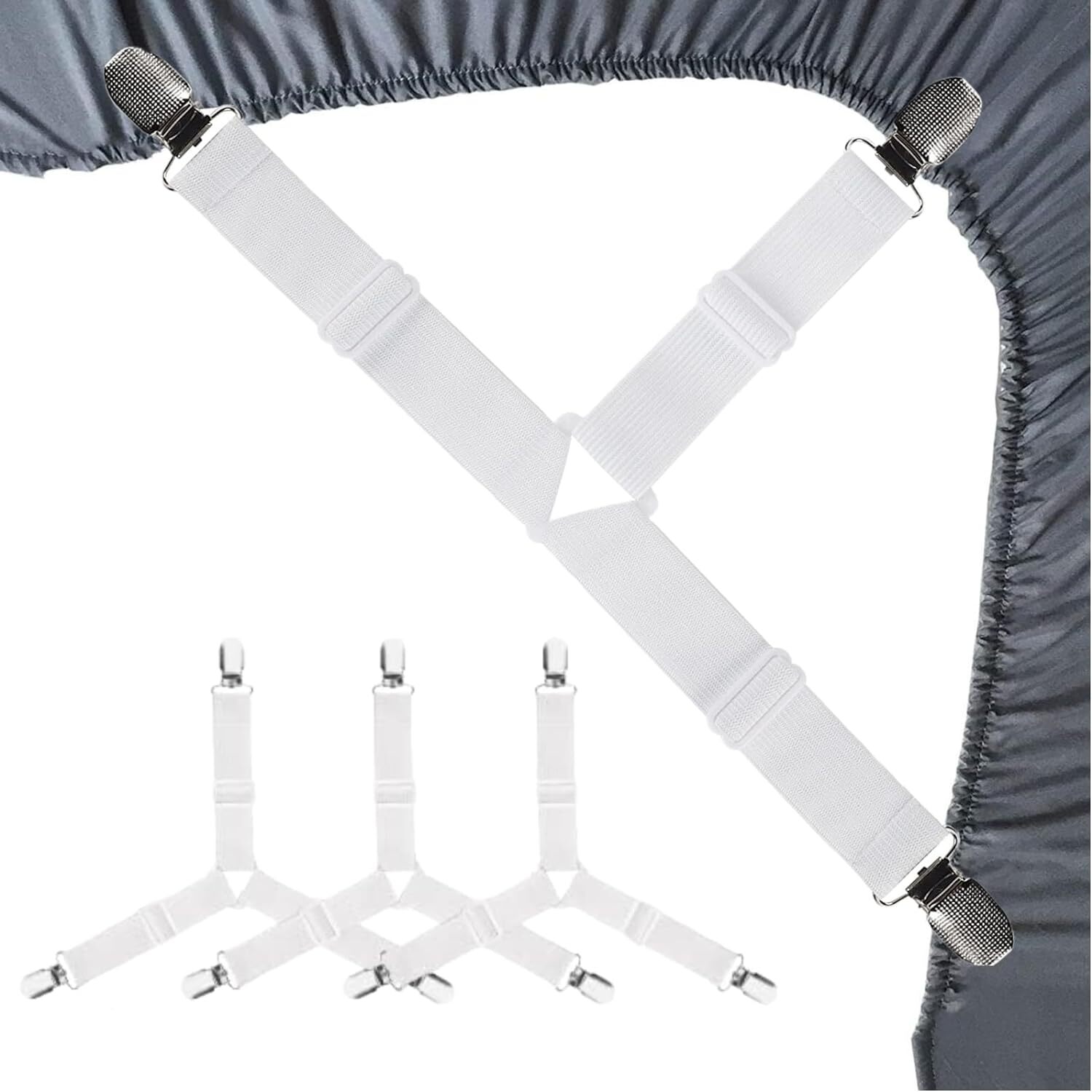 Bed Sheet Straps, Easy to Install Sheet Straps, Fitted Sheet Clips ...