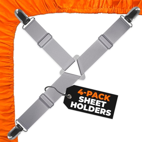 Bed Sheet Straps Set | Easy to Use Adjustable Elastic Fasteners with ...