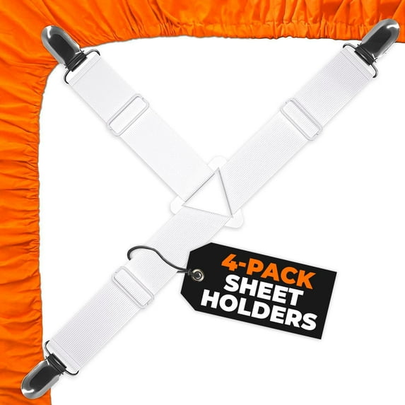 Bed Sheet Straps Set | Easy to Use Adjustable Elastic Fasteners with ...