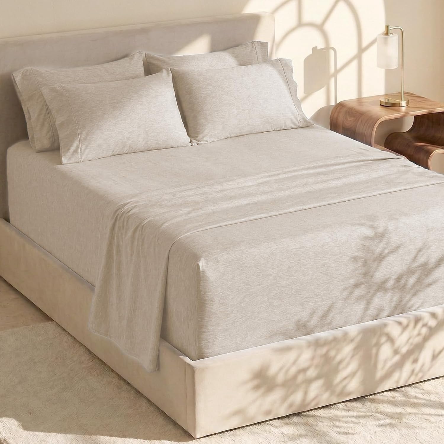 Bed Sheets, Luxury Soft 6 Piece Bed Sheet Set Extra Deep Pocket Fitted ...
