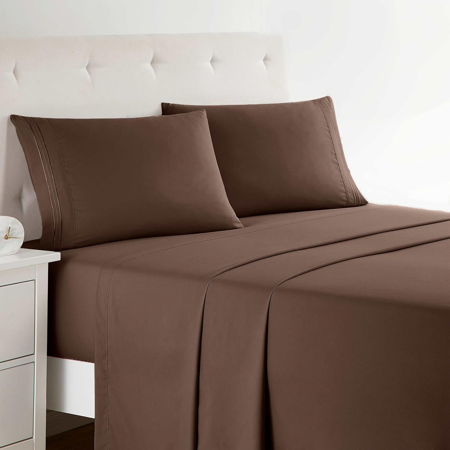 Bed Sheets, Premier 1800 Series 4 Piece Bed Sheet Set, Deep Pocket ...