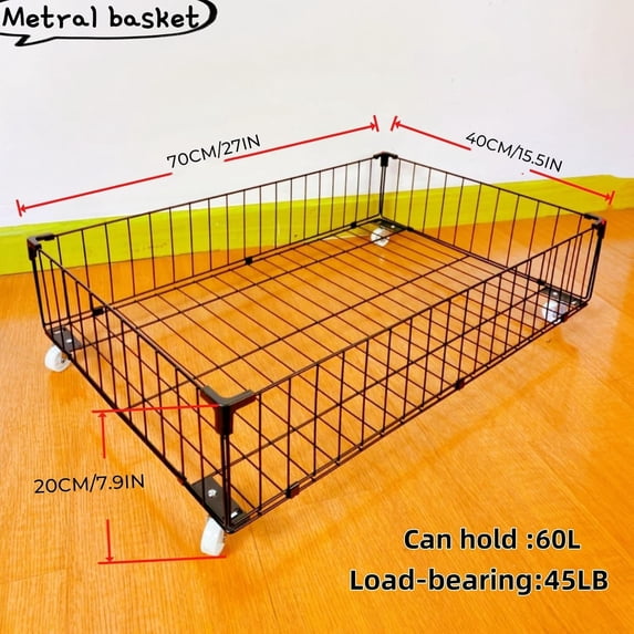 Under Bed Shoe and Clothing Storage, 4-Pack Large Rolling Bins with ...