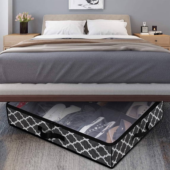 Under Bed Shoe Storage Bag Foldable Drawer Type Storage Box with Lid ...