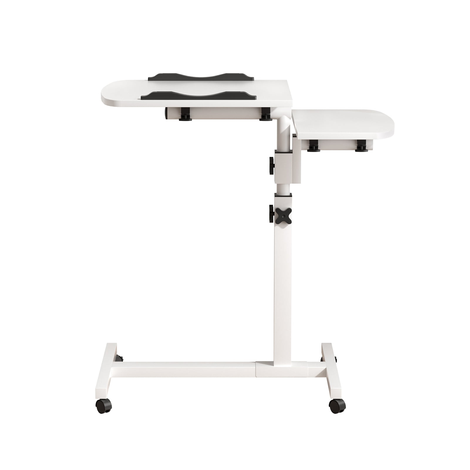 Bed Side Table, Height Liftable Overbed Bedside Table with Wheels, Adjustable Tilt Hospital Bed ...