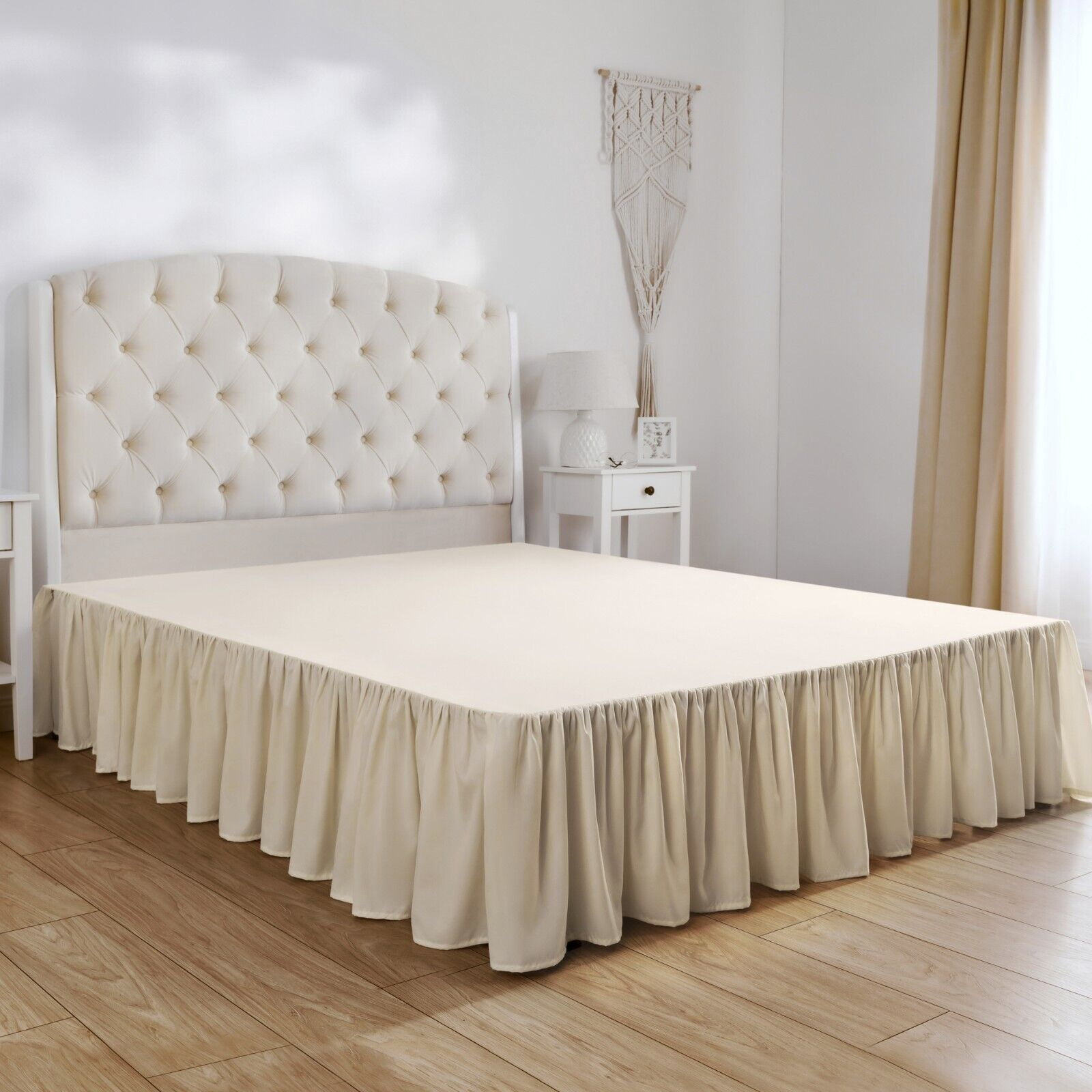 Bed Skirt 15-Inch Tailored Ruffled Drop, Bed Frame and Box Spring Cover ...