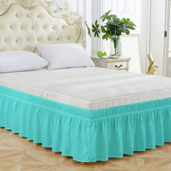 Bed Skirt under $5! Yrmaups Bed Skirt with Elastic Ruffles, Wrap Around ...