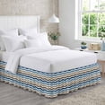 Bed Skirt Blue Brown Water Ripple Adjustable Elastic Wrap-Around Dust ...