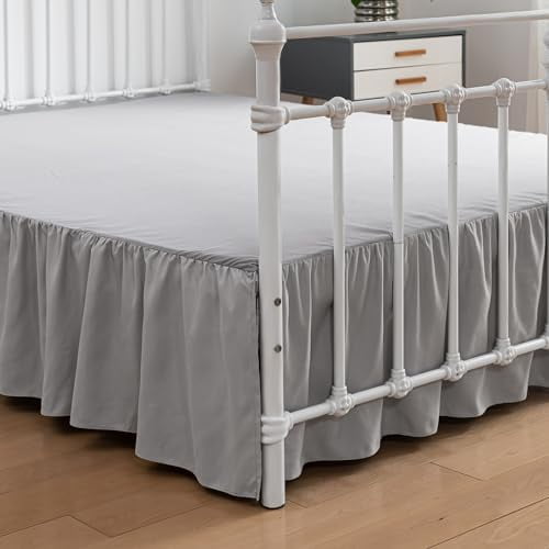 Bed Skirt Full Size Ruffled Bed Skirt with Split Corners, 18 Inch Drop ...