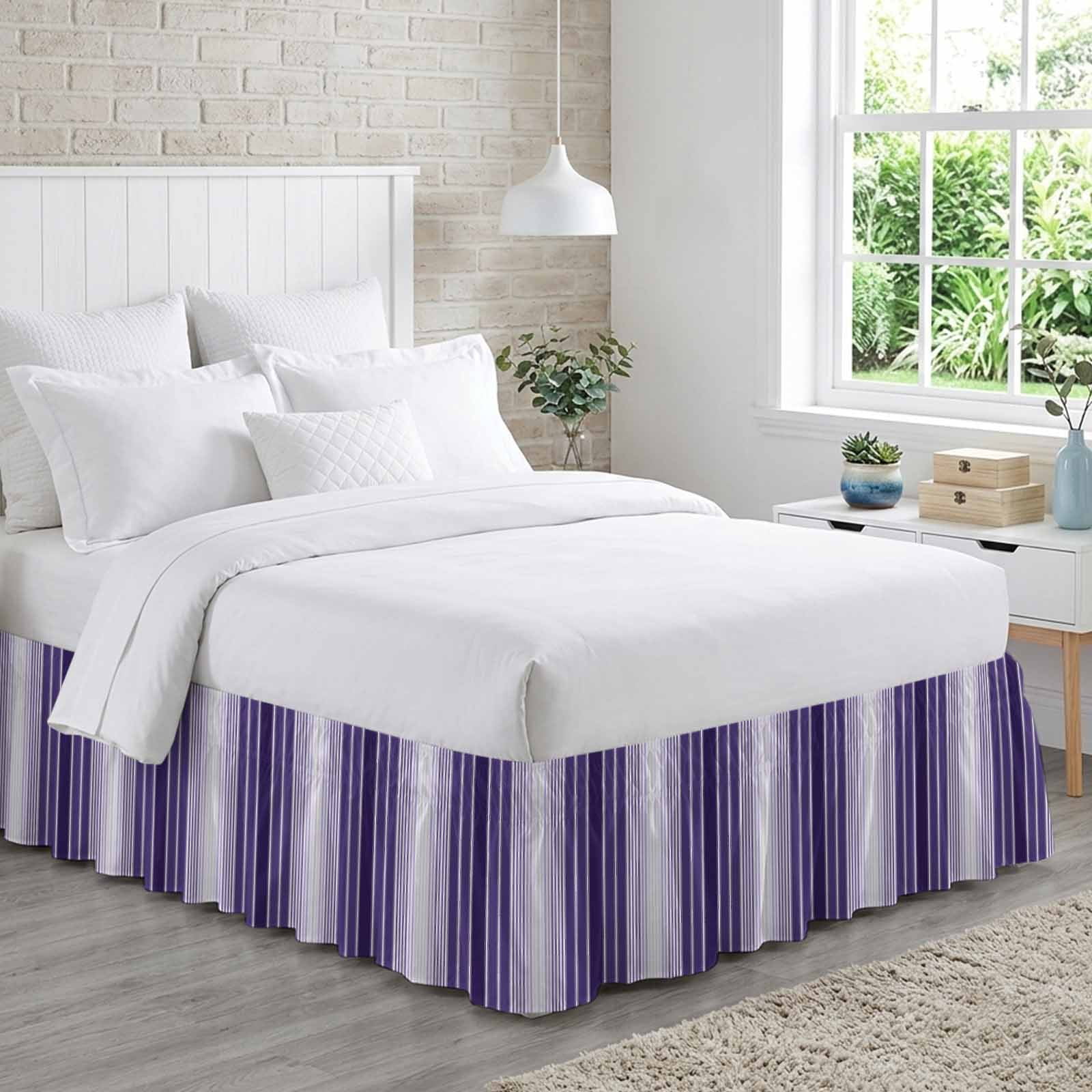 Bed Skirt Minimalist Adjustable Elastic Wrap-Around Dust Ruffle with ...