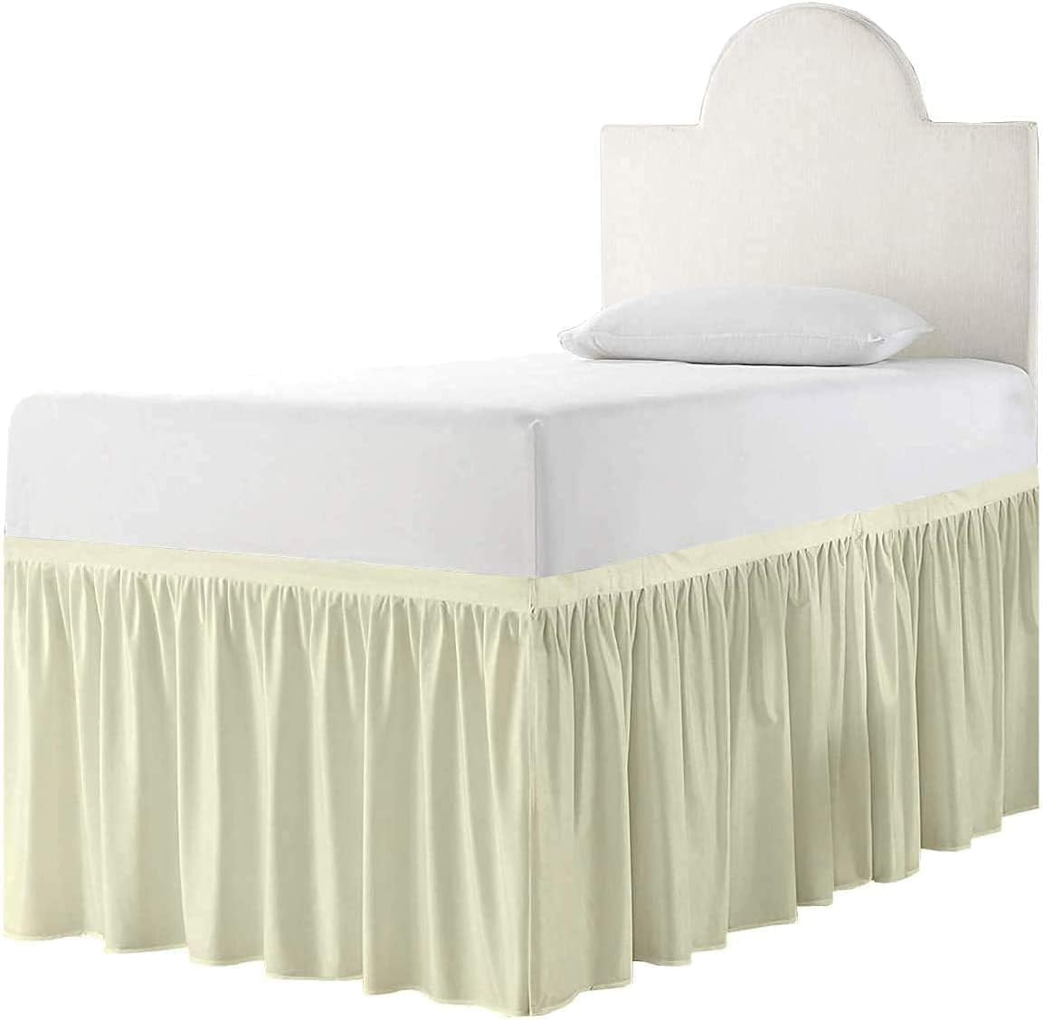 Bed Skirt for Dorm Room, Ruffled Dorm Sized Bed Skirt Three Fabric ...