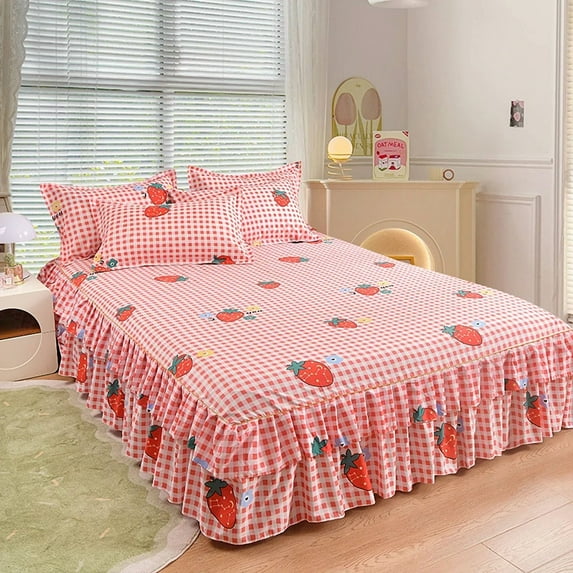 Bed Skirts 150/180/200cm Bed Skirts Princess Style Bedspread Cover with ...