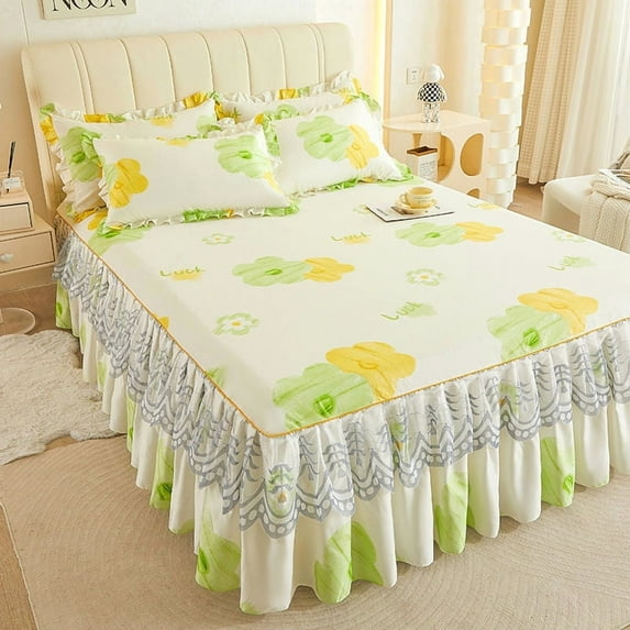 Bed Skirts Bed Skirt with 2Pcs Pillow Covers Home textile Cotton Sheet ...