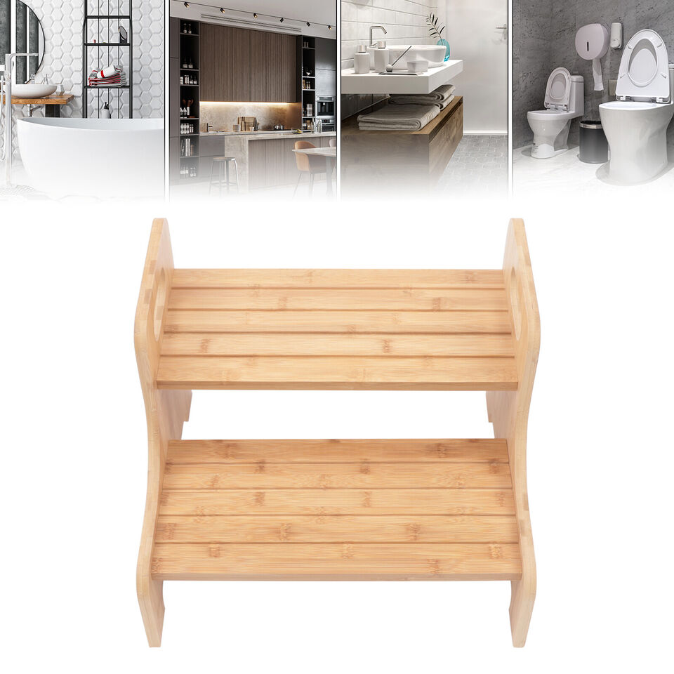 Bed Steps Stool 2Step Adult Stair Ladder Wooden For Kitchen Home Stool ...