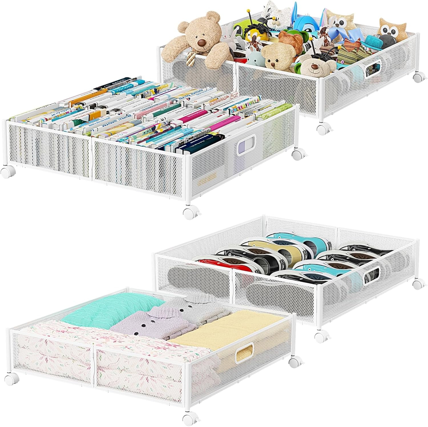 Under Bed Storage, Under the Bed Storage Containers with Wheels, Under ...