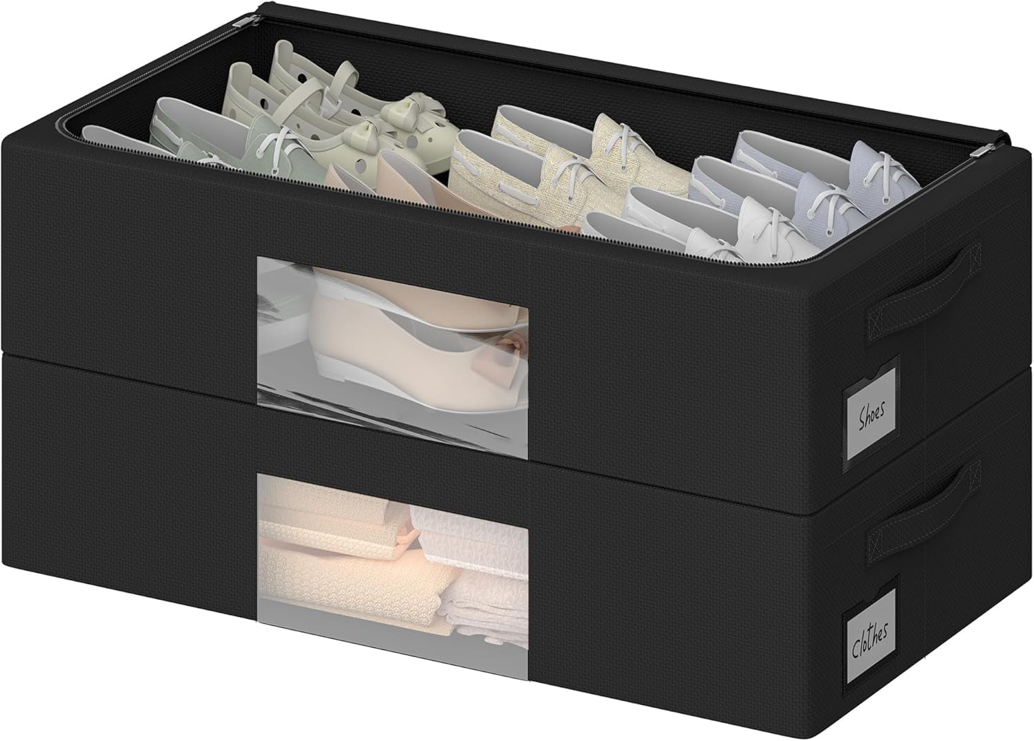 Under Bed Storage Bins Frame Storage Box Oxford Fabric Sturdy Underbed ...