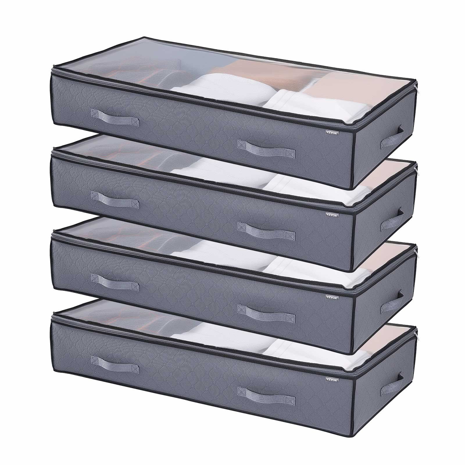 Under Bed Storage with Clear Lids, 39.2 x 19.7 x 7.1 Inch, 90L Large ...