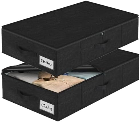 Under Bed Storage Container Bins 2 Pack, 5 Inch Thin Low Profile ...