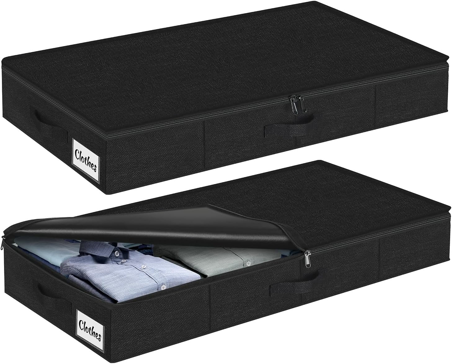 Under Bed Storage Container Bins 2 Pack, 5 Inch Thin Low Profile ...