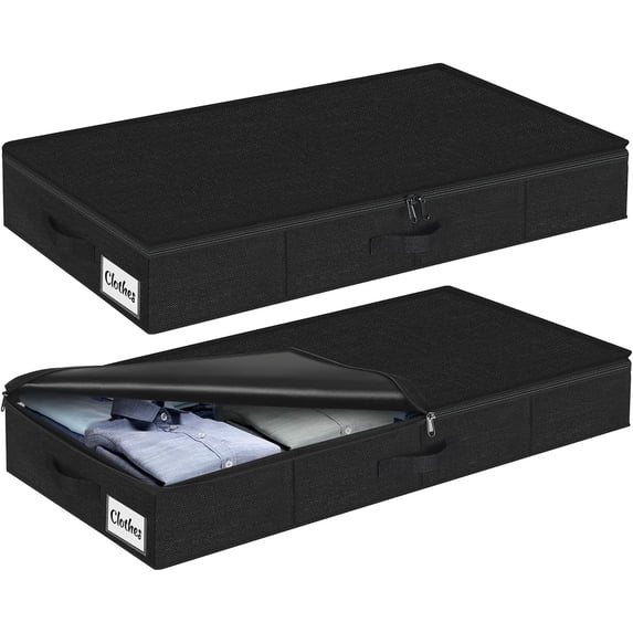 Under Bed Storage Container Bins 2 Pack, 5 Inch Thin Low Profile ...