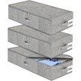Under Bed Storage Containers 3 Pack, Foldable Low Profile Clothes ...