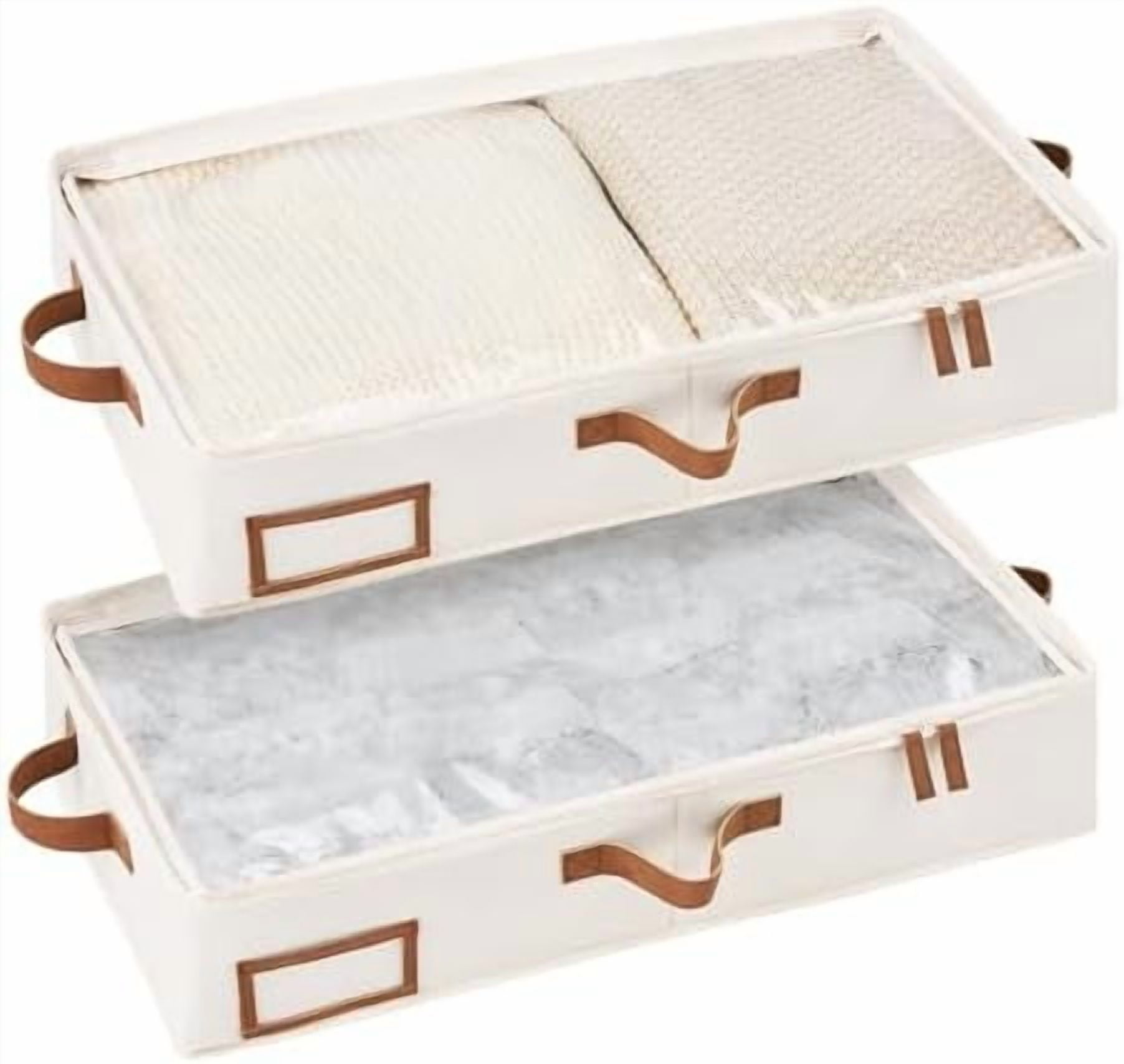 Under Bed Storage Containers with Handles and Label Holder, 2 Pack ...