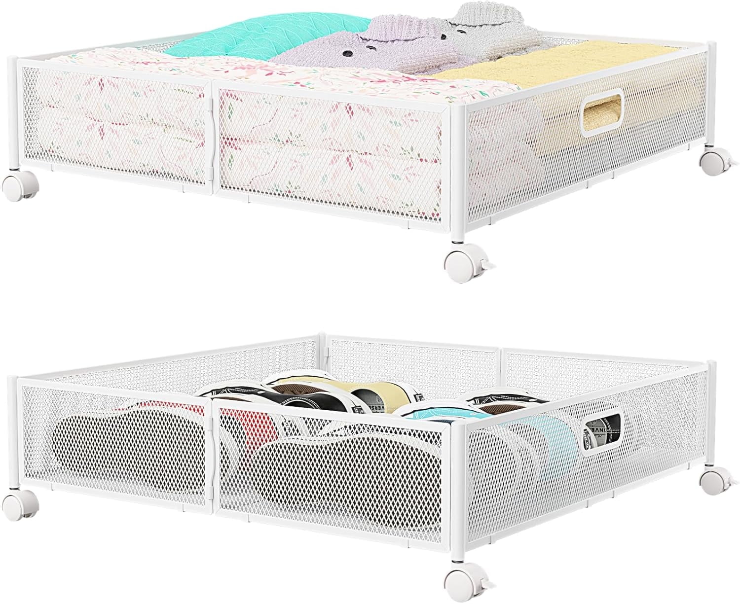 Under Bed Storage Containers with Wheels, Under Bed Shoe Storage ...