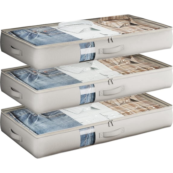 Under Bed Storage Containers with Window, Closet Organizers and Storage ...