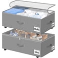 Under Bed Storage with Wheels, 2-Pack 10" Height XXL 75L Rolling ...