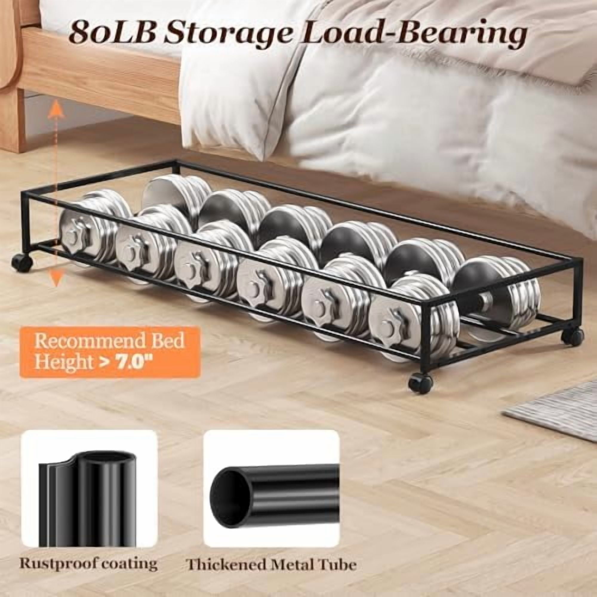 Under Bed Storage with Wheels 2 Pack, 85L Extra Large Under Bed Storage ...