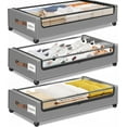 Under Bed Storage with Wheels 3-Pack | Clear Window & Label | Large ...
