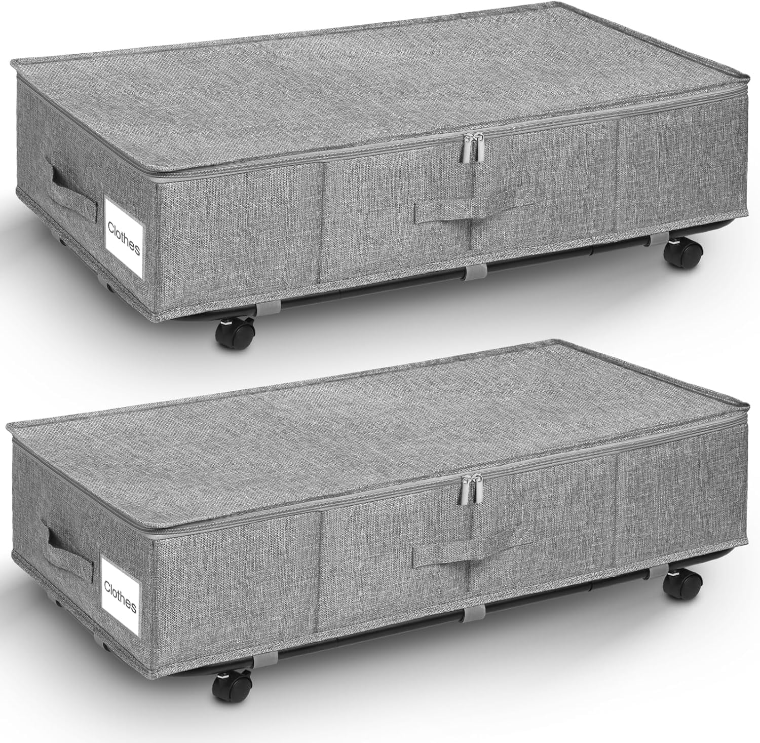 Under Bed Storage with Wheels, 8.7 inch Tall Under Bed Storage ...