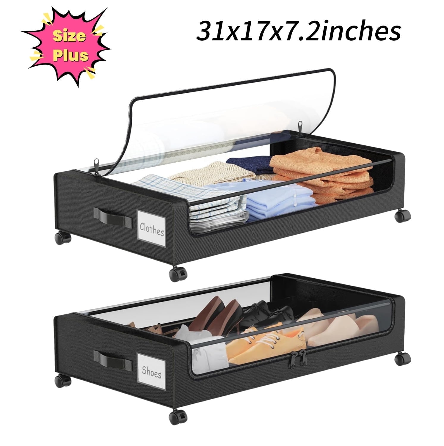 Under Bed Storage with Wheels, Under Bed Storage Containers, Under the ...