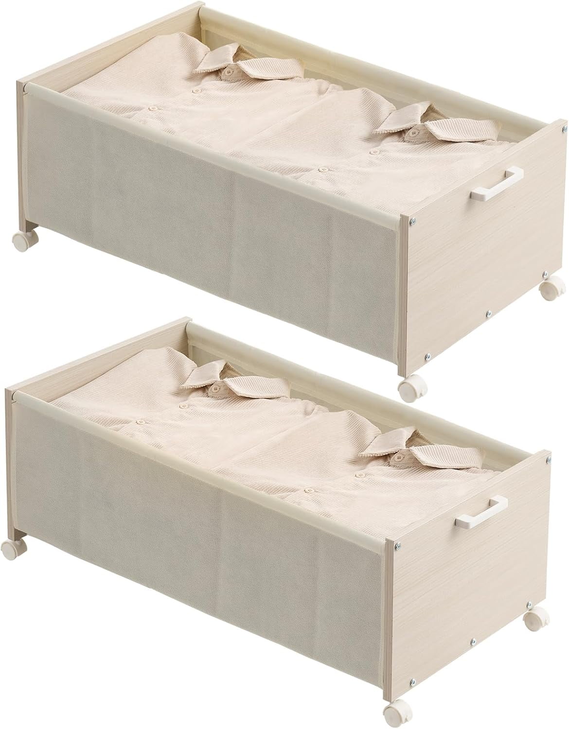 Under Bed Storage with Wheels, Bigger Size, Under Bed Drawers Heavy ...