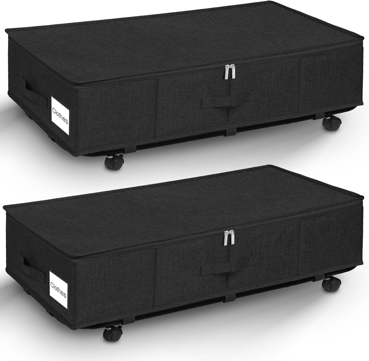 Under Bed Storage with Wheels Lid, Metal Bottom Support Under the Bed ...