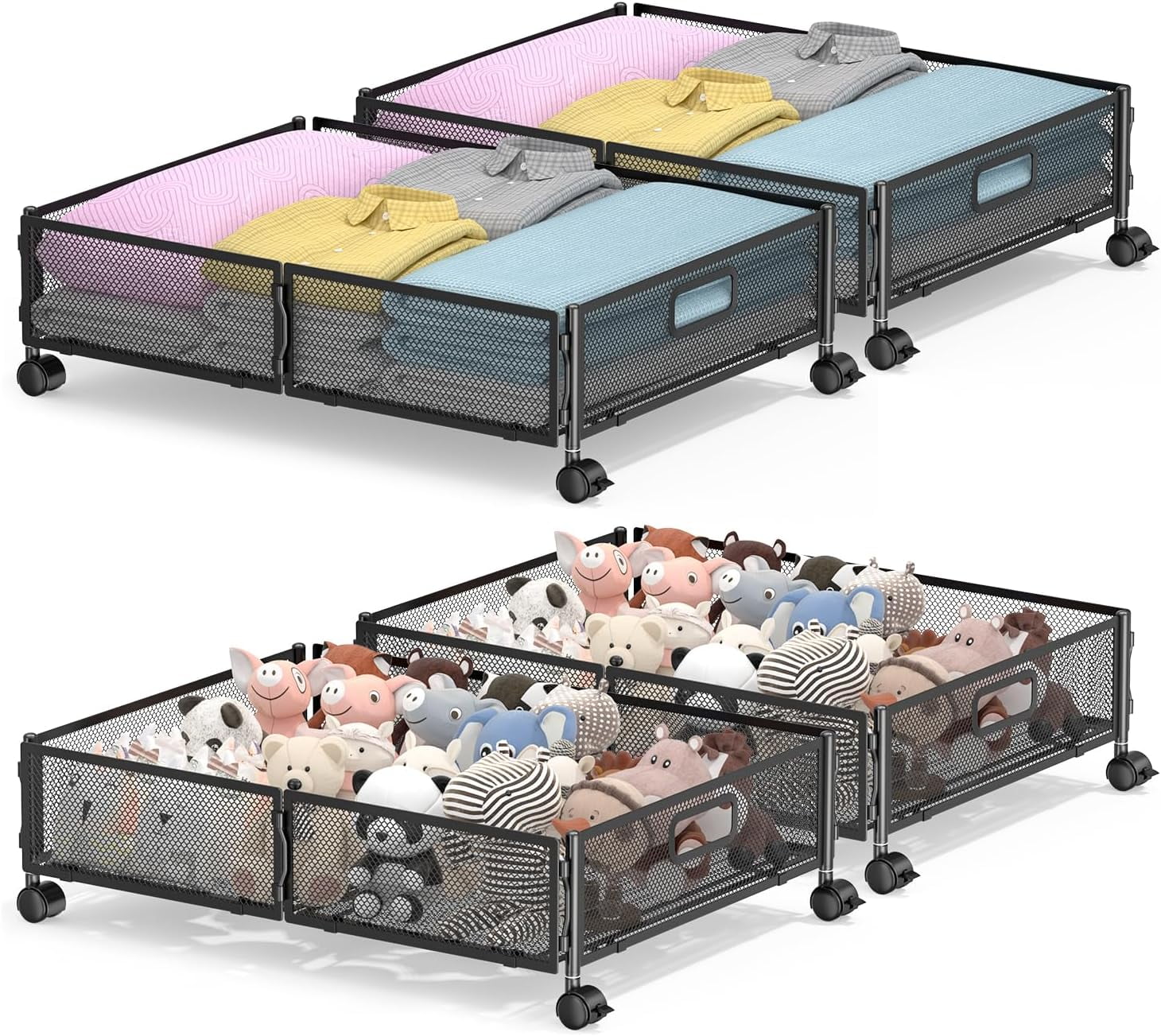 Under Bed Storage with Wheels,Rolling Under Bed Storage Containers ...